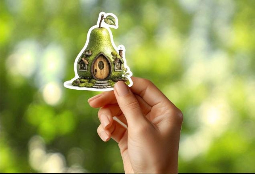 Pear House Sticker, Fairy House Sticker, Notebook Sticker, Planner ...
