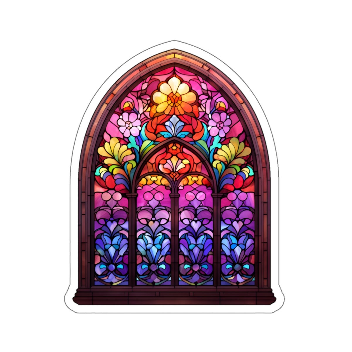 Stained Glass Window Sticker, Laptop Sticker, Journal Sticker, Notebook ...