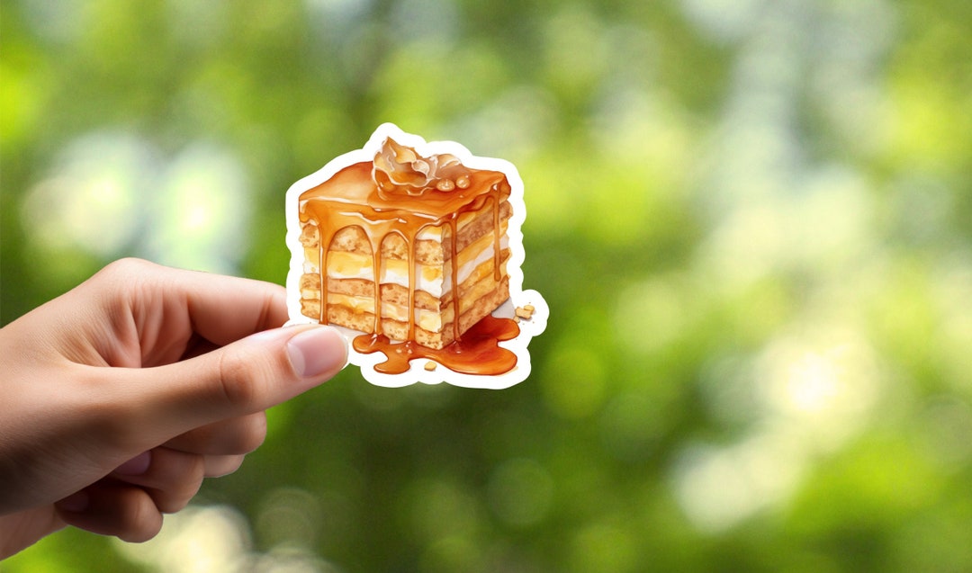 Butterscotch Layer Dessert Sticker, Food Sticker, Notebook Sticker ...