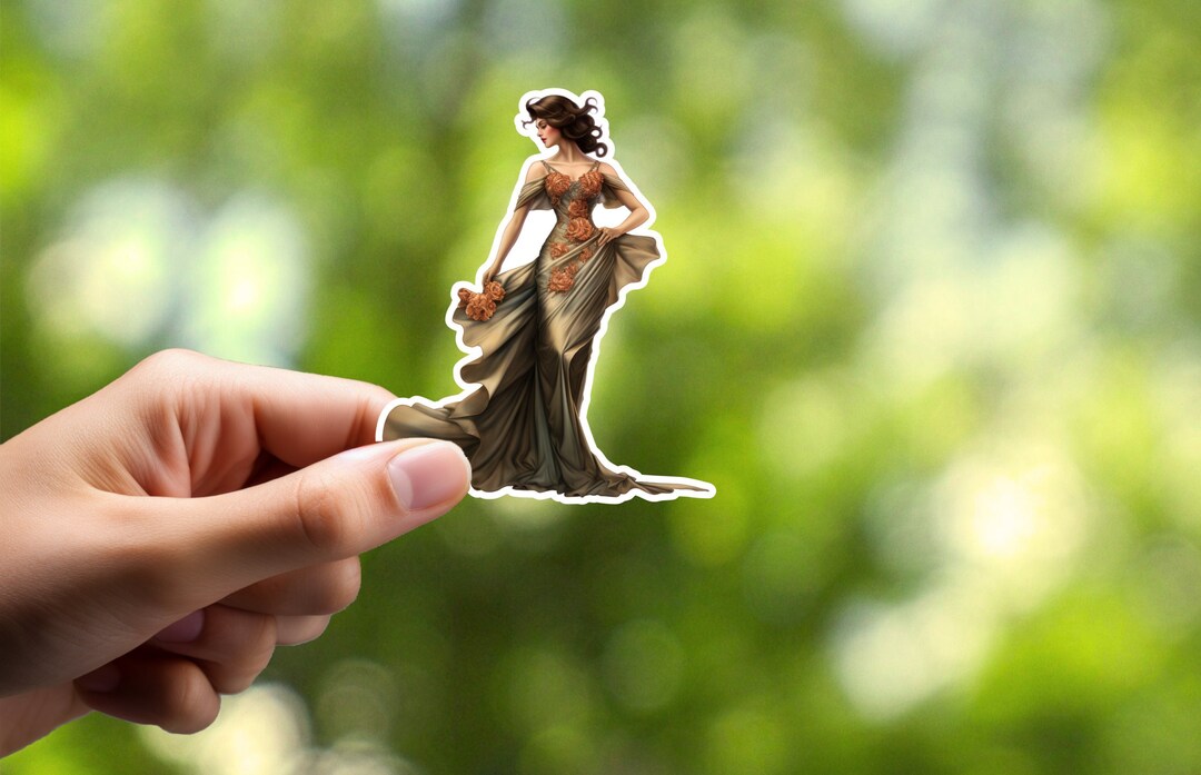 Art Nouveau Woman Sticker, Beautiful Lady Sticker, Laptop Sticker ...