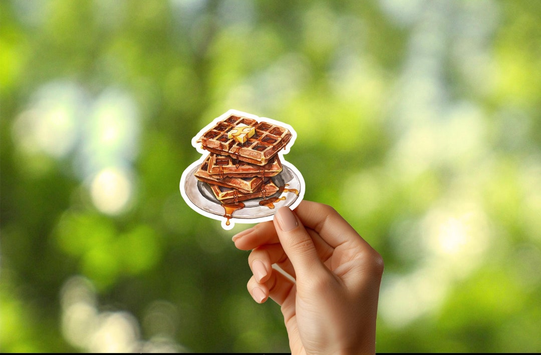 Waffles Vinyl Sticker: Food Decal for Laptop, Planner - Etsy