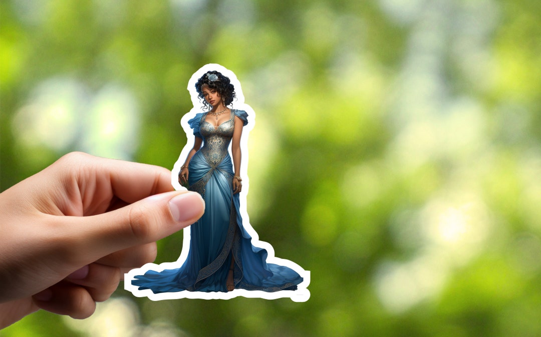 Woman in Blue Sticker, Lady Sticker, Notebook Sticker, Journal Sticker ...