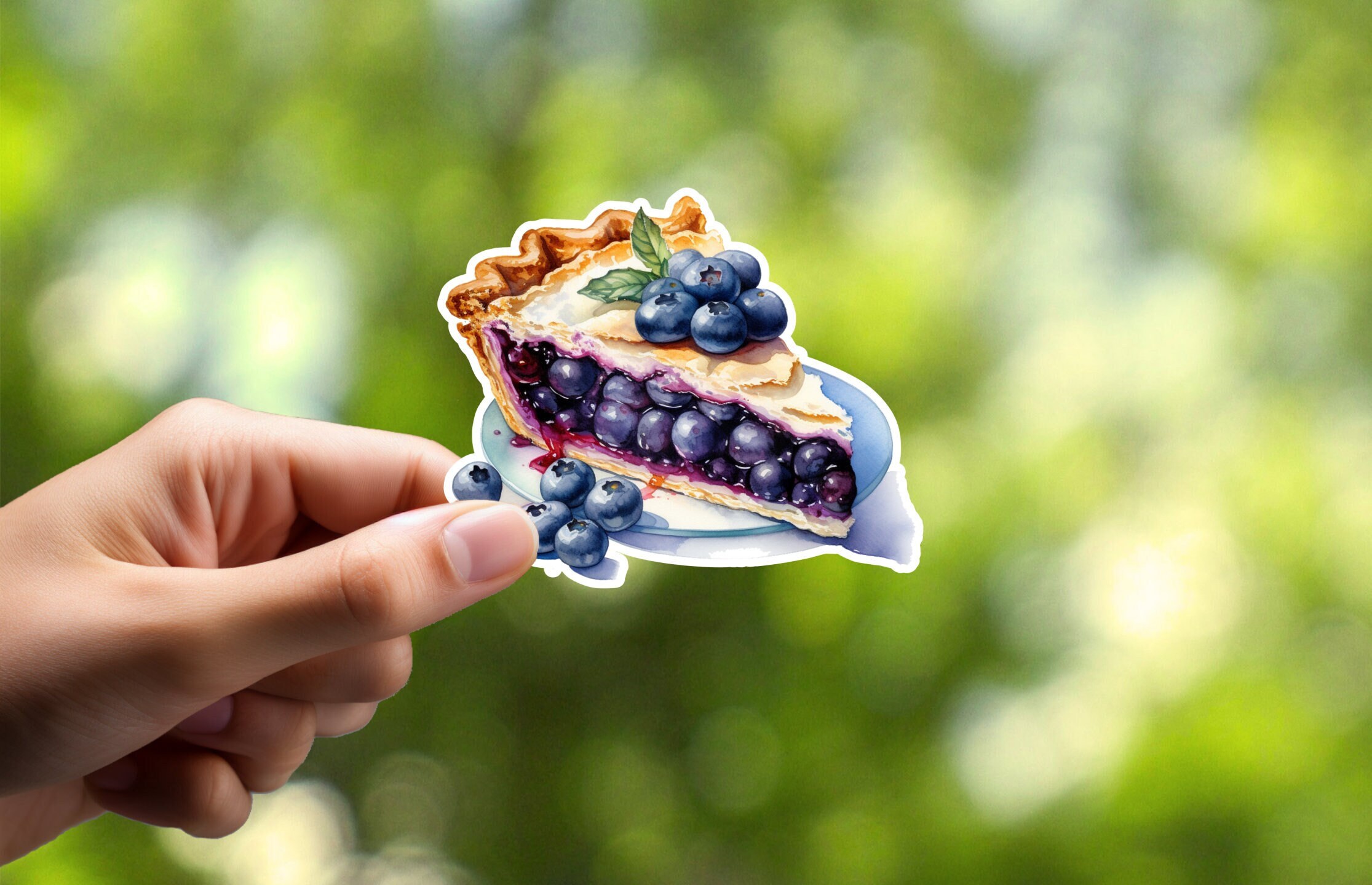 Blueberry Pie Sticker, Dessert Sticker, Laptop Sticker, Notebook ...