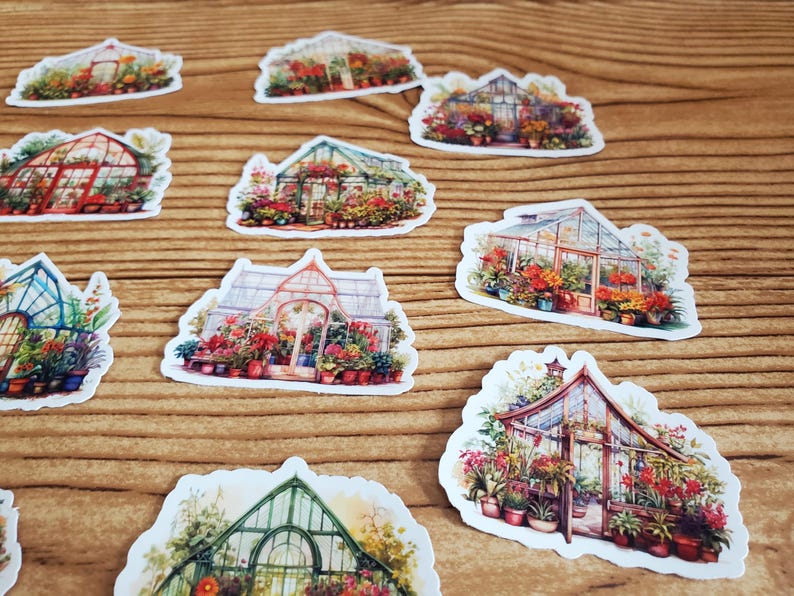 Greenhouse Sticker Pack – 15 Cottagecore Plant House Vinyl Stickers ...