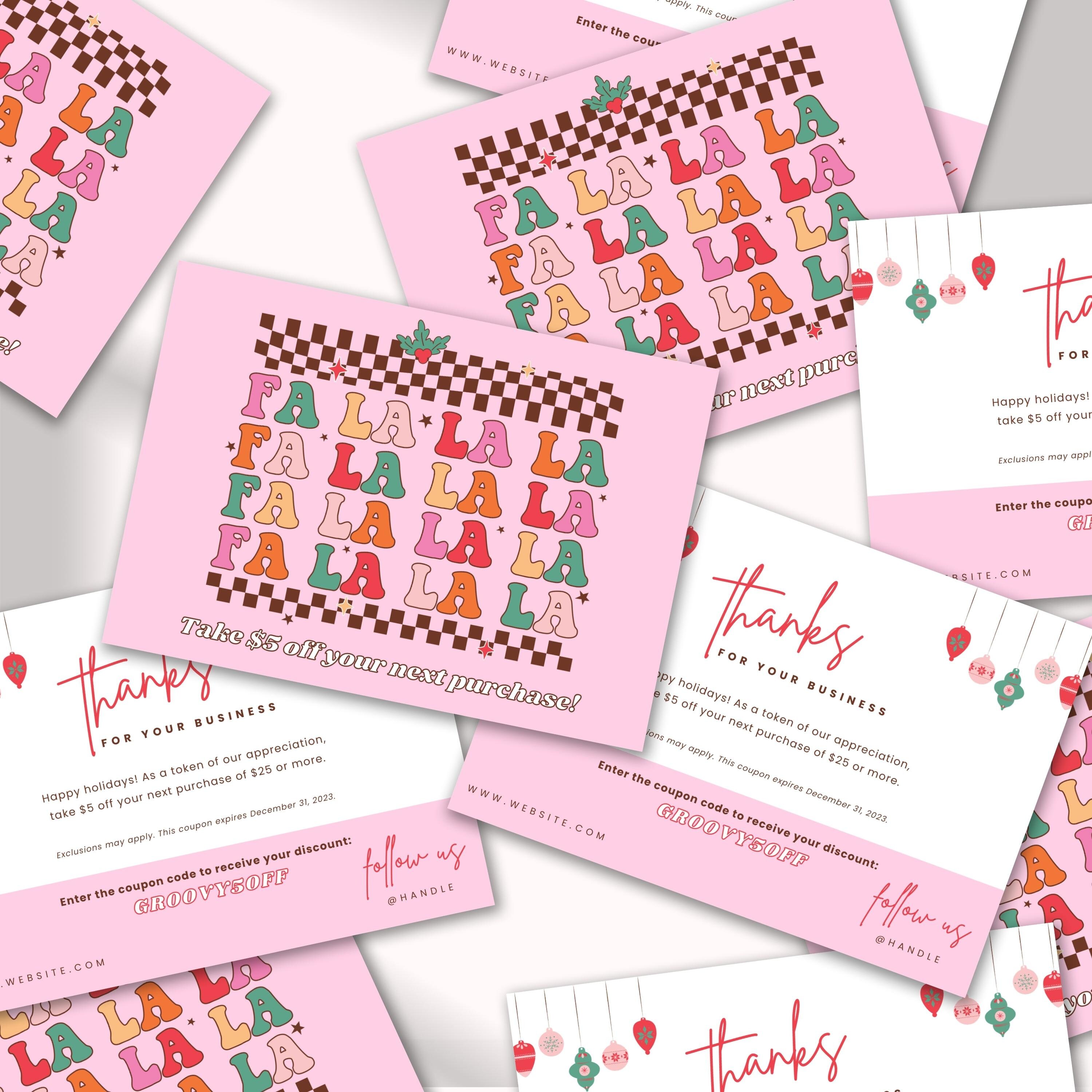 Christmas Thank You Card: Holiday Coupon Template (digital Download) - Etsy