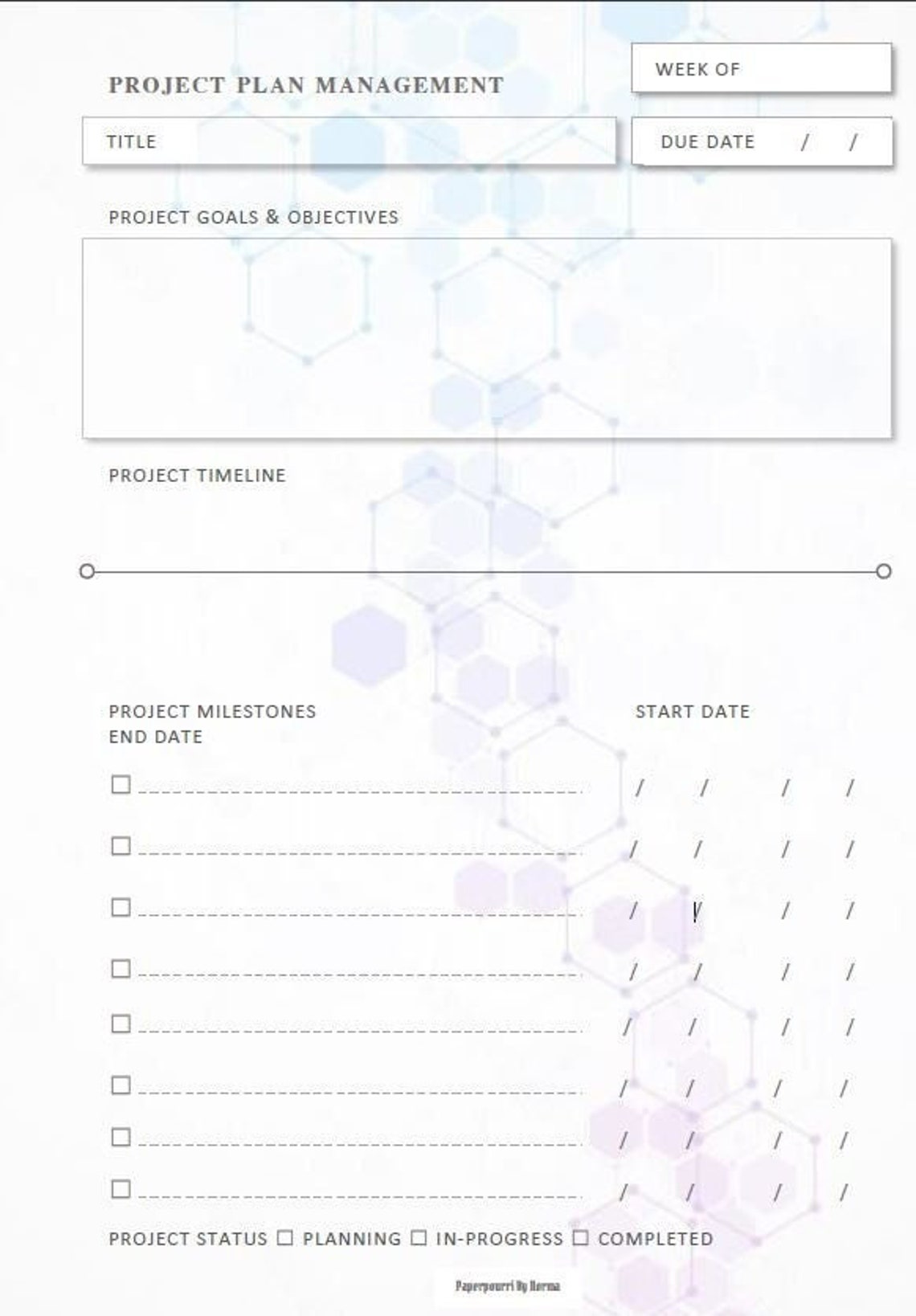 A5 Printable Project Management Planner - Etsy