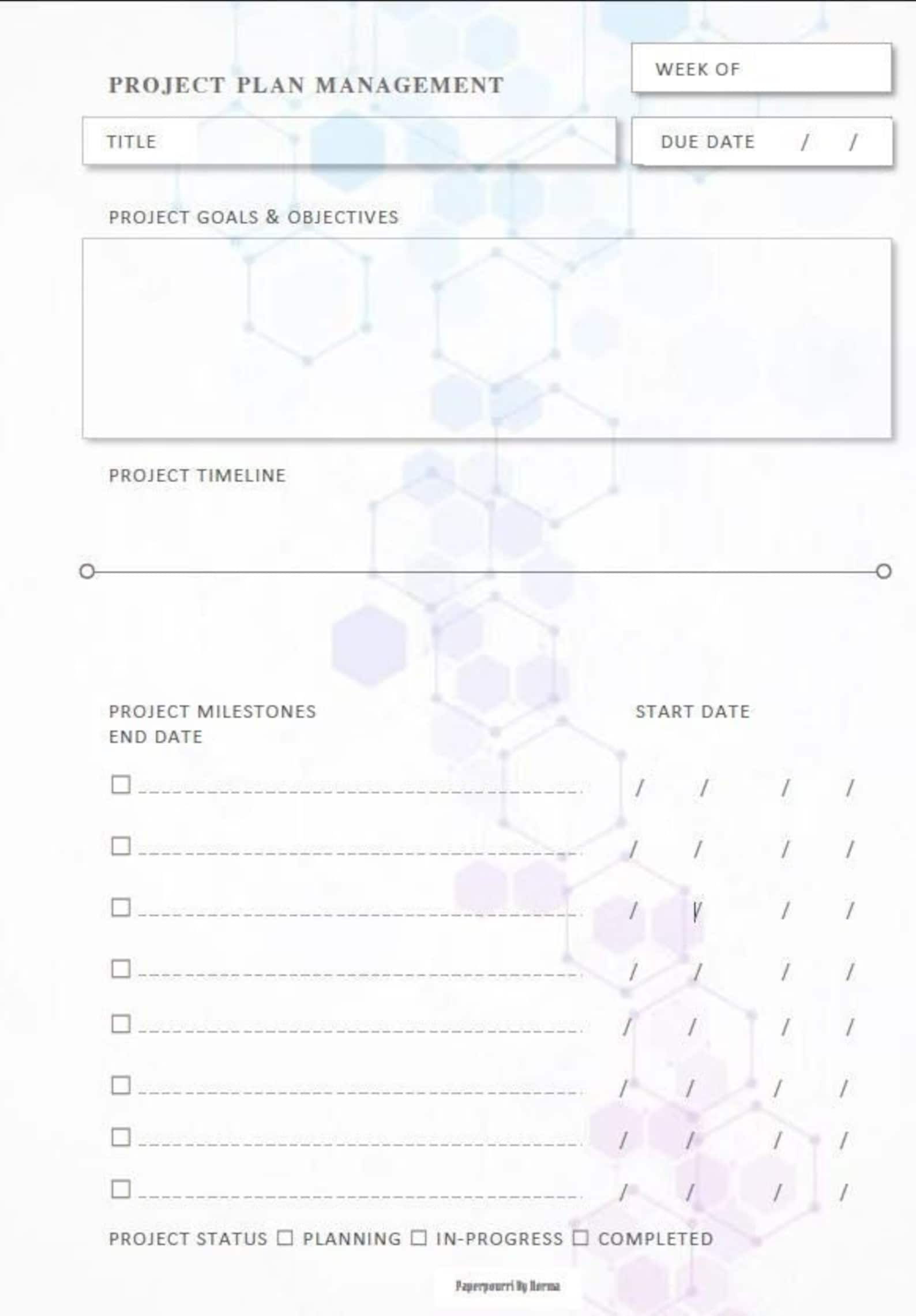 A5 Printable Project Management Planner - Etsy