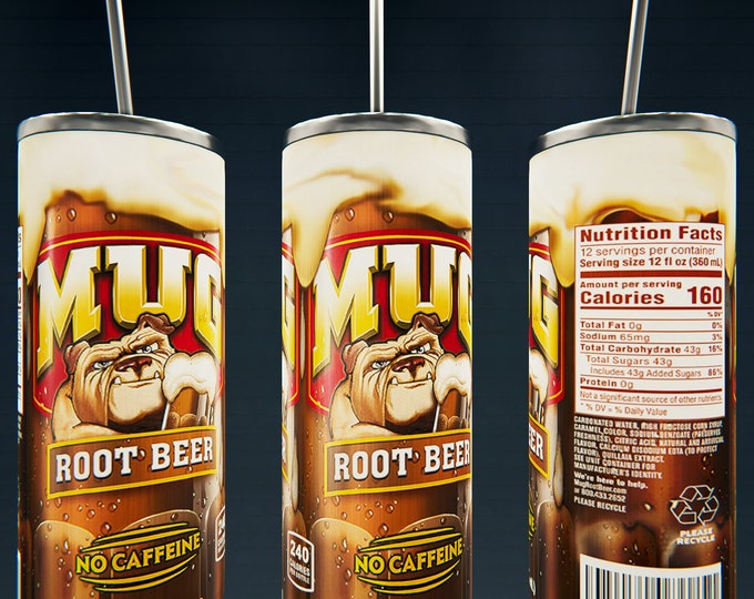 Mug Root Beer Bulldog Dog Soda Can Fun Skinny Tumbler 20 Oz - Etsy