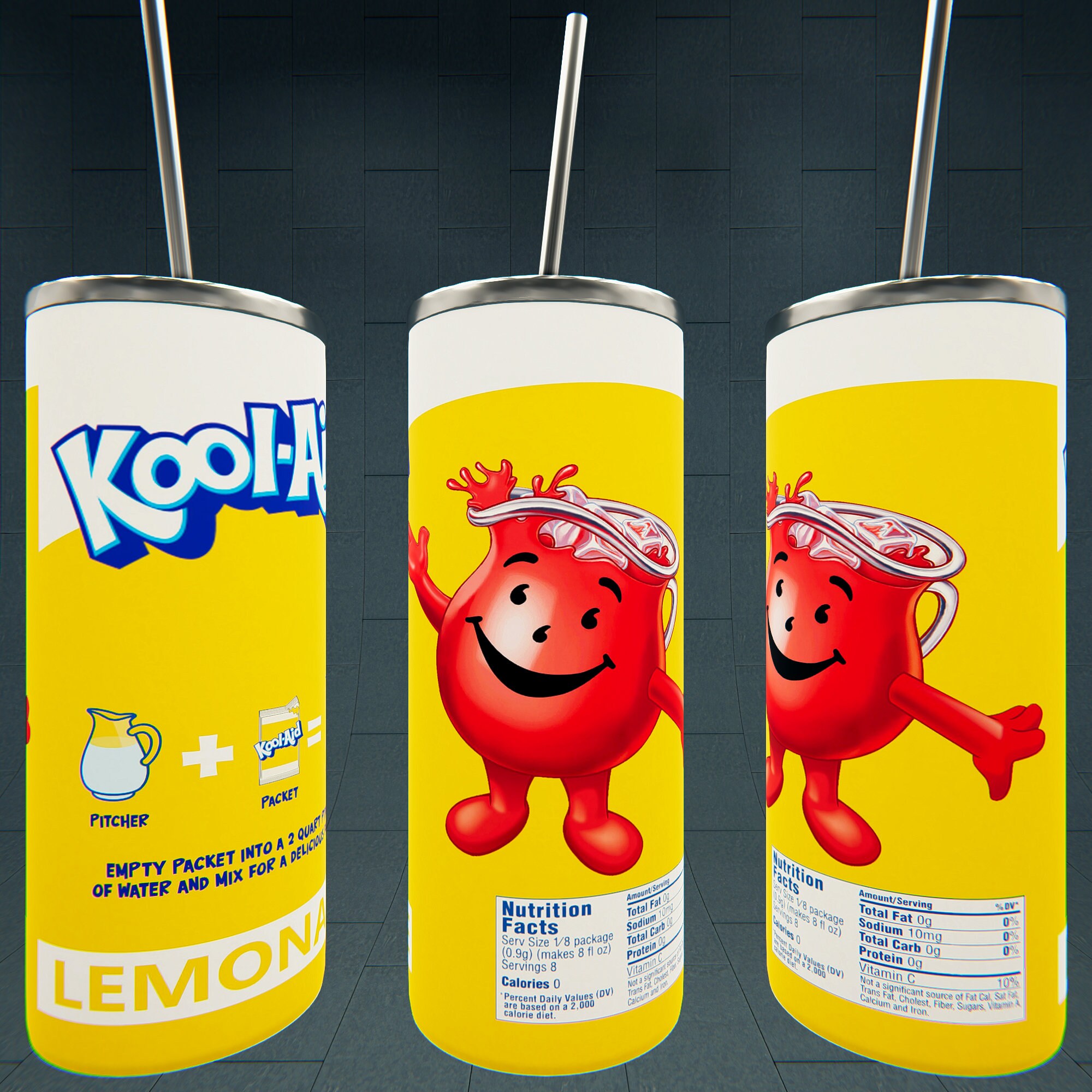 Kool Aid Lemonade Fun Digital PNG Sublimation Tumbler Shirt Tote Mug ...