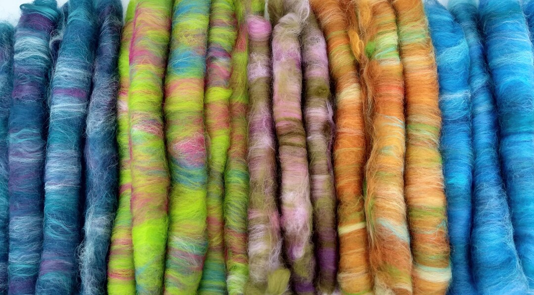 Rolags. Hand Pulled Fibres for Spinning and Felting. Art Fibres. Merino ...