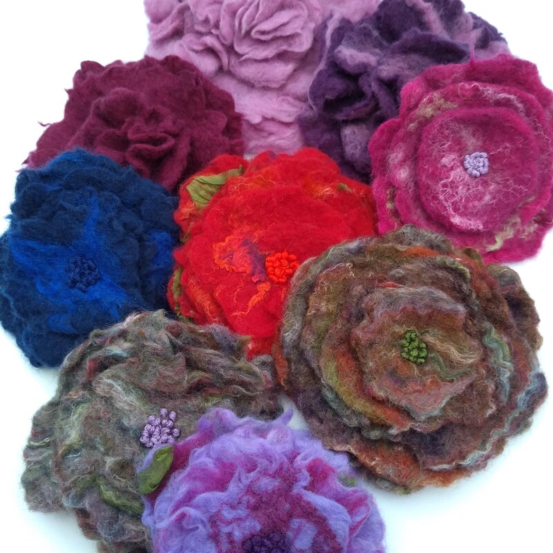 Felt Flower Brooch - Etsy