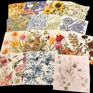 Decoupage Napkins, (66) Floral Designs - Etsy