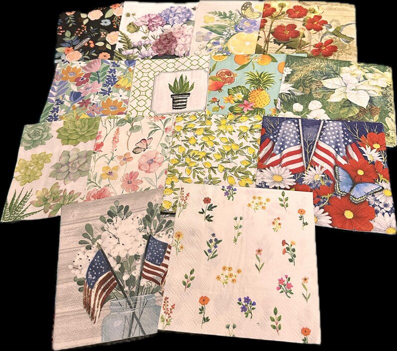Decoupage Napkins, (66) Floral Designs - Etsy