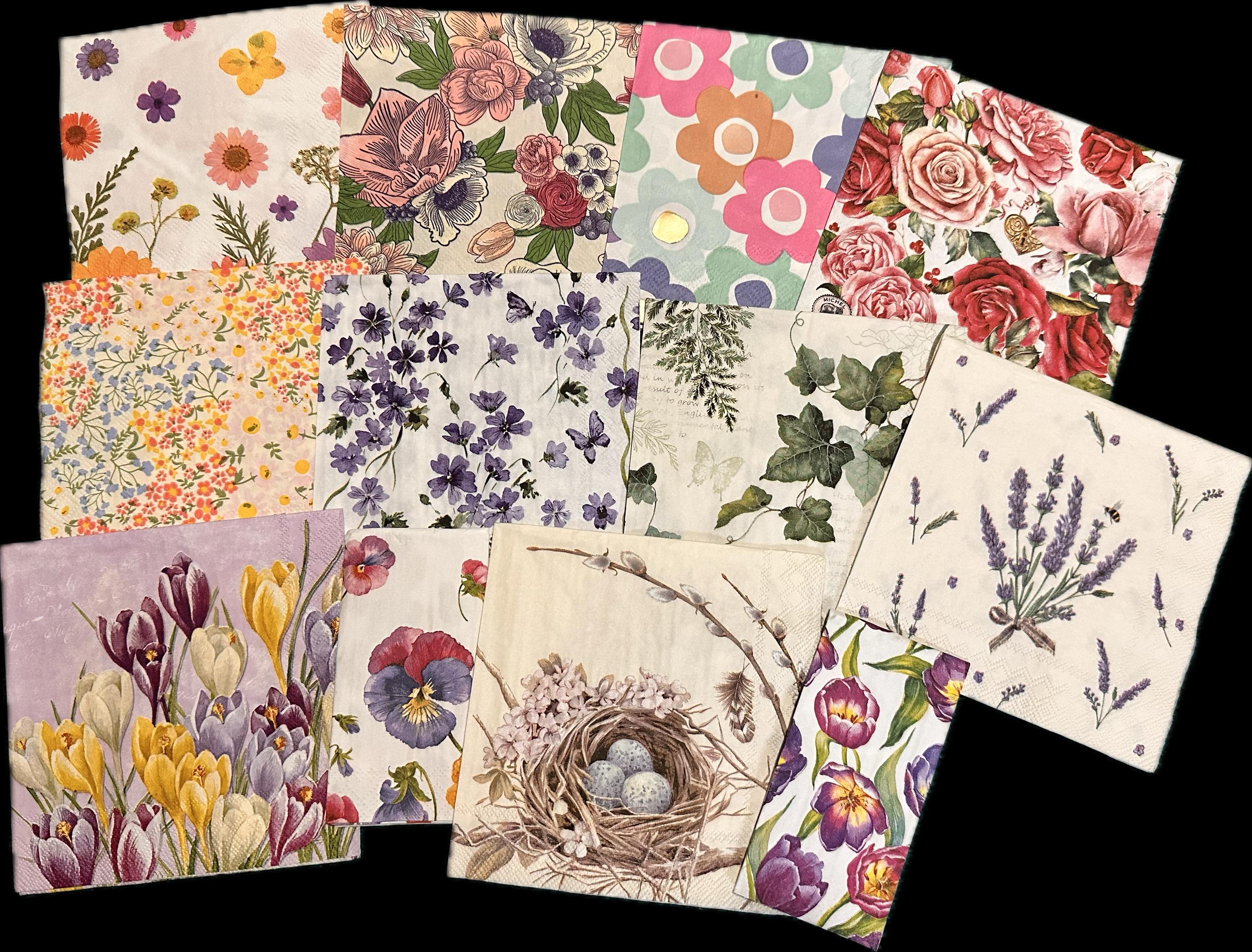 Decoupage Napkins, (66) Floral Designs - Etsy