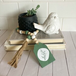 Floral Wood Bead Garland, Farmhouse Wood Bead Garland, Floral Spring ...