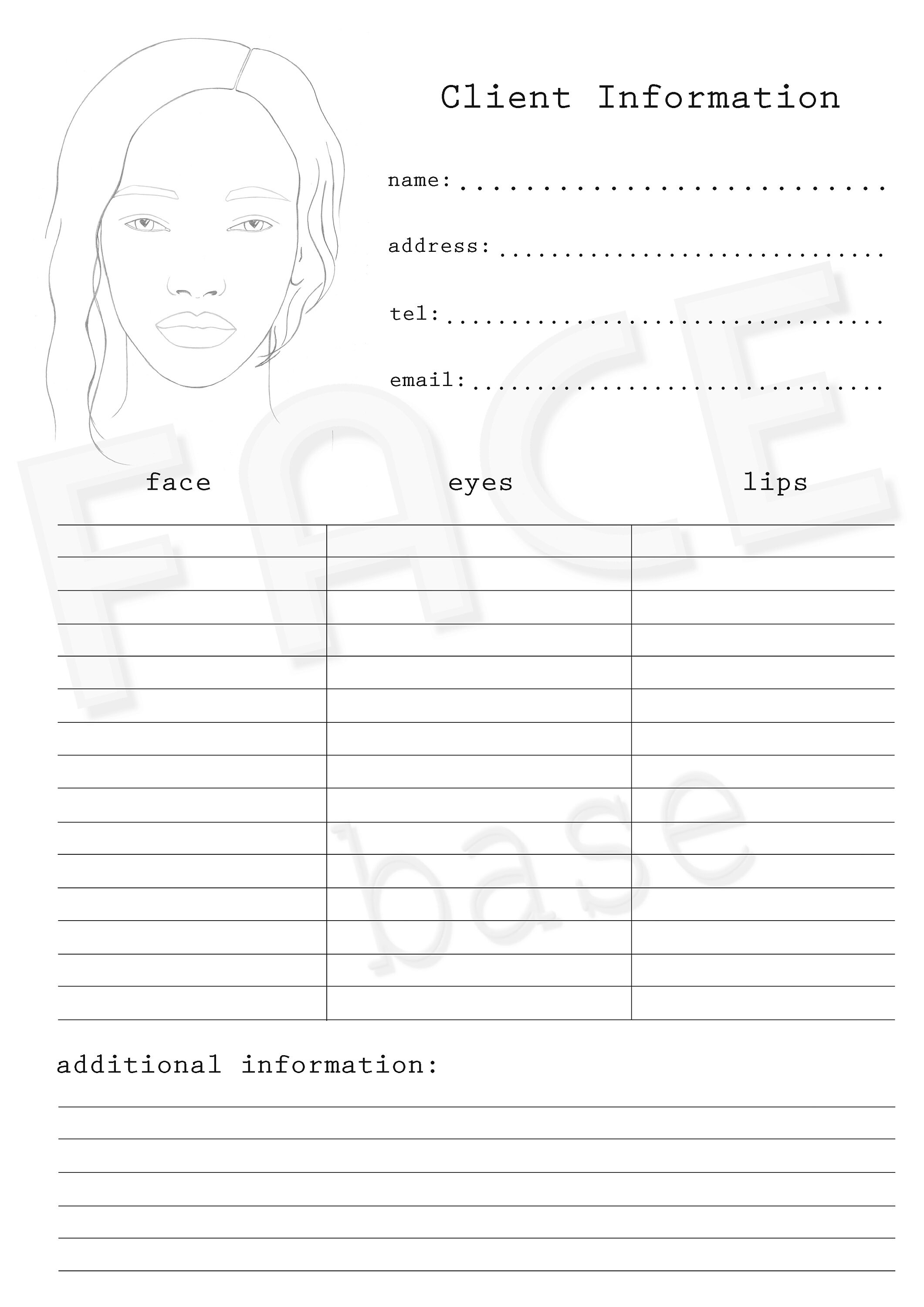 Makeup Face Chart PDF Makeup Chart Design Sheet Instant Download ...