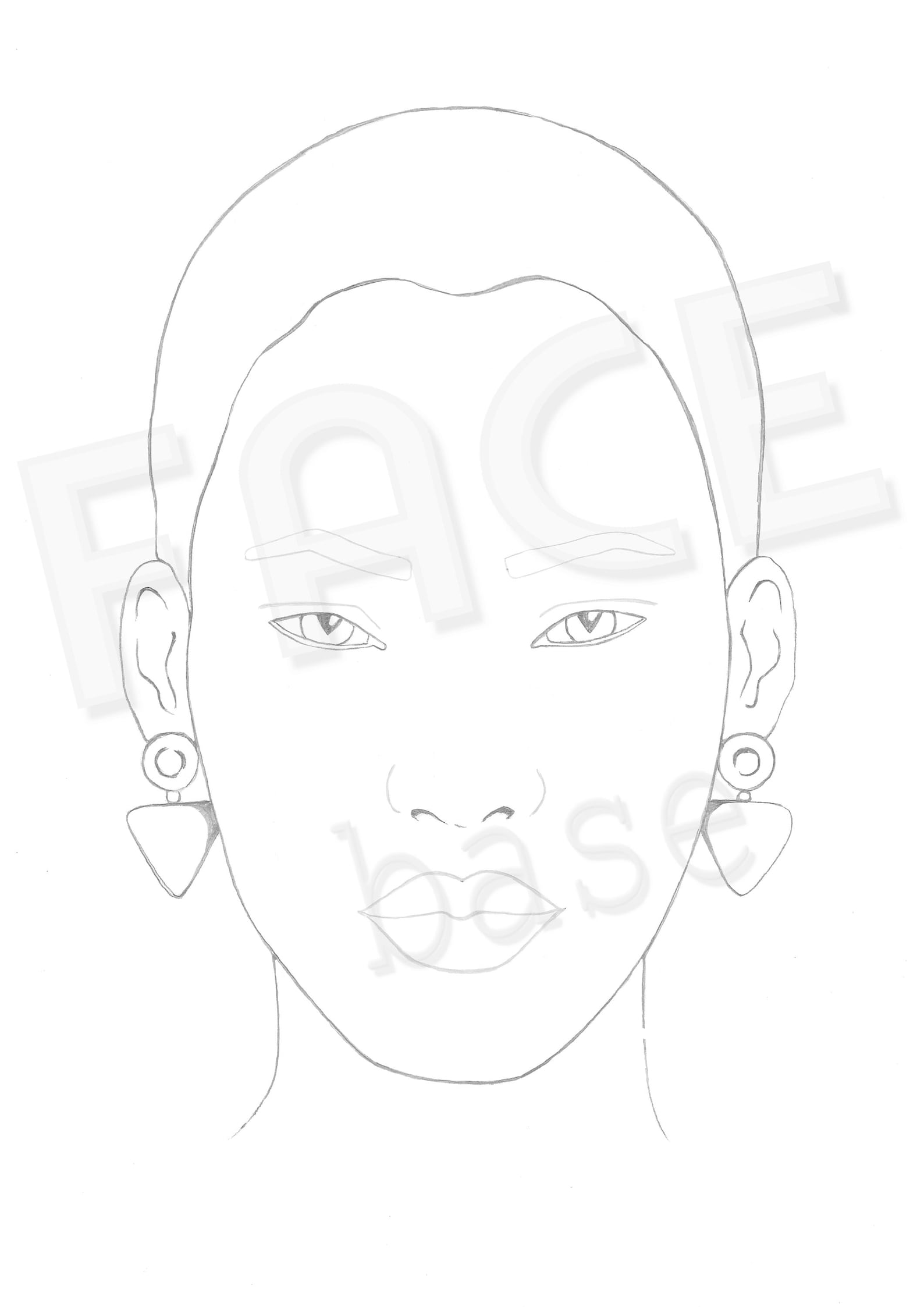 Blank Makeup Face Chart Template Printable Makeup Chart Instant ...