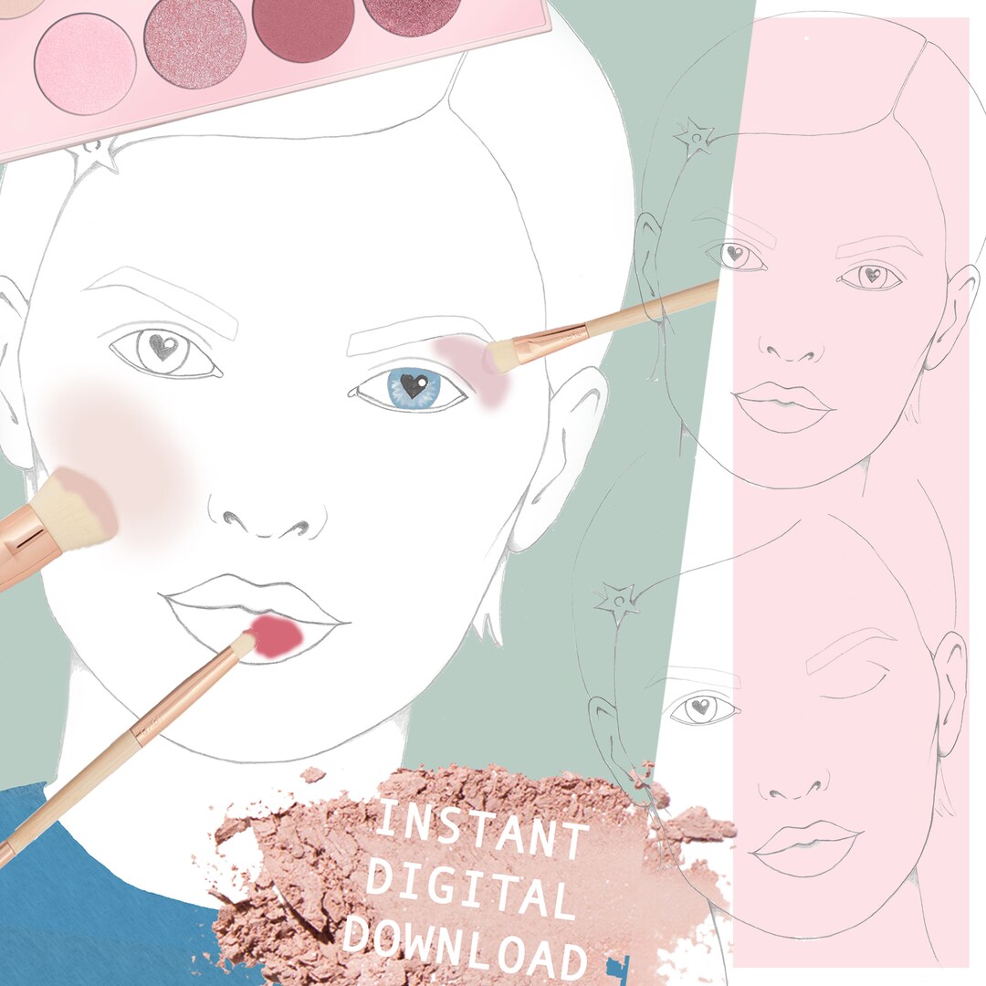 Makeup Face Chart PDF Makeup Face Chart Design Sheet instant Download ...