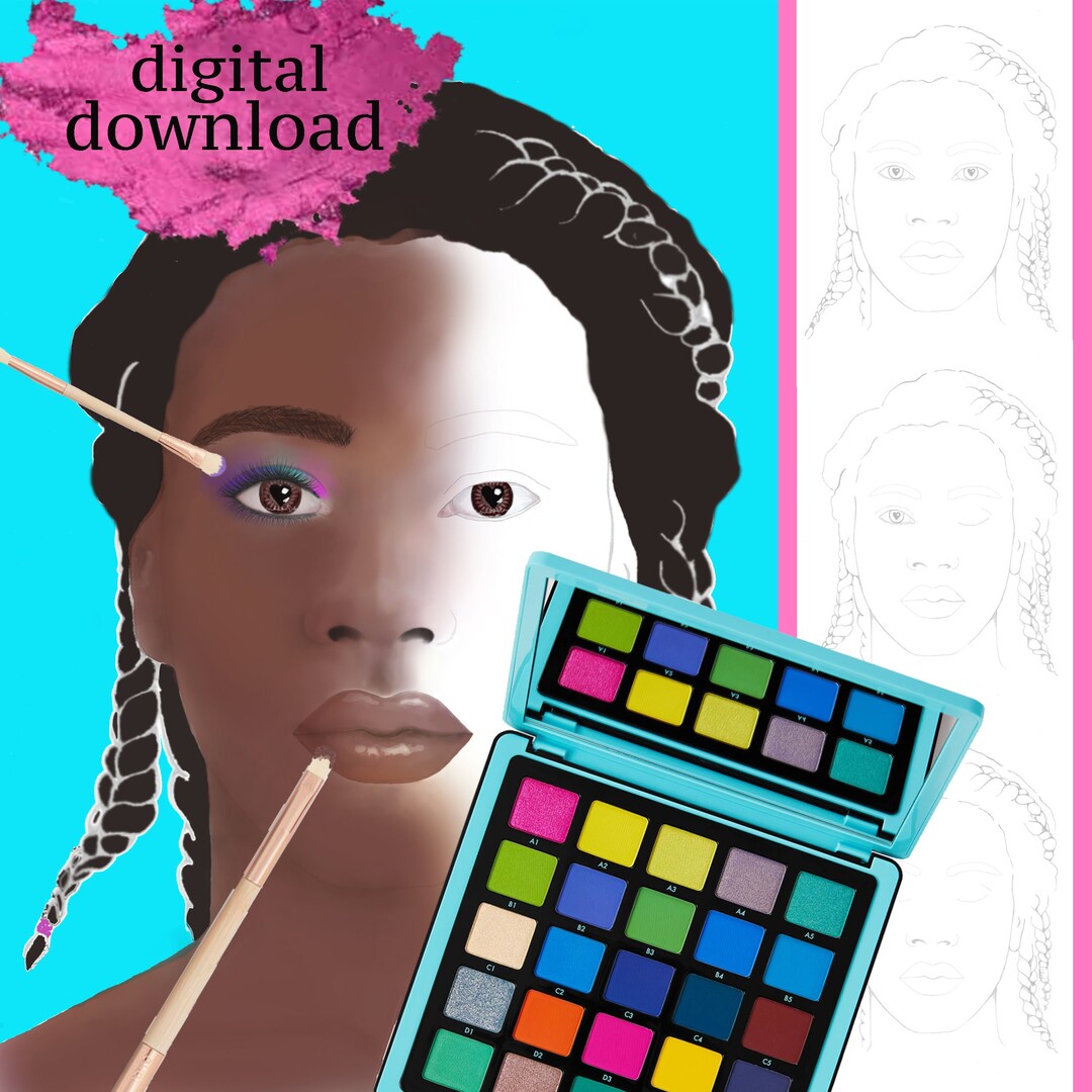 Instant Download Face Makeup Chart Blank Makeup Chart Makeup Chart ...