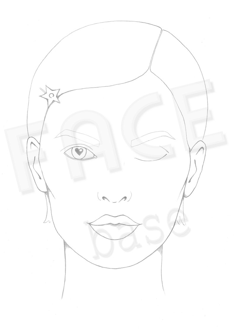 Makeup Face Chart PDF Makeup Face Chart Design Sheet instant Download ...