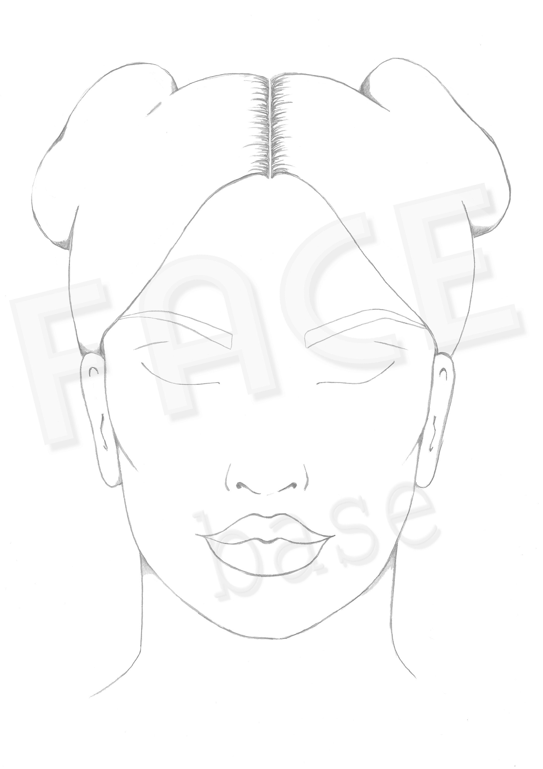 Blank Makeup Face Chart Template Printable Makeup Chart Instant ...