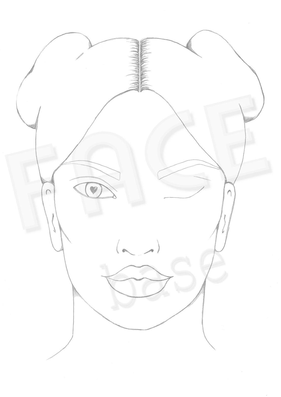 Blank Makeup Face Chart Template Printable Makeup Chart Instant ...