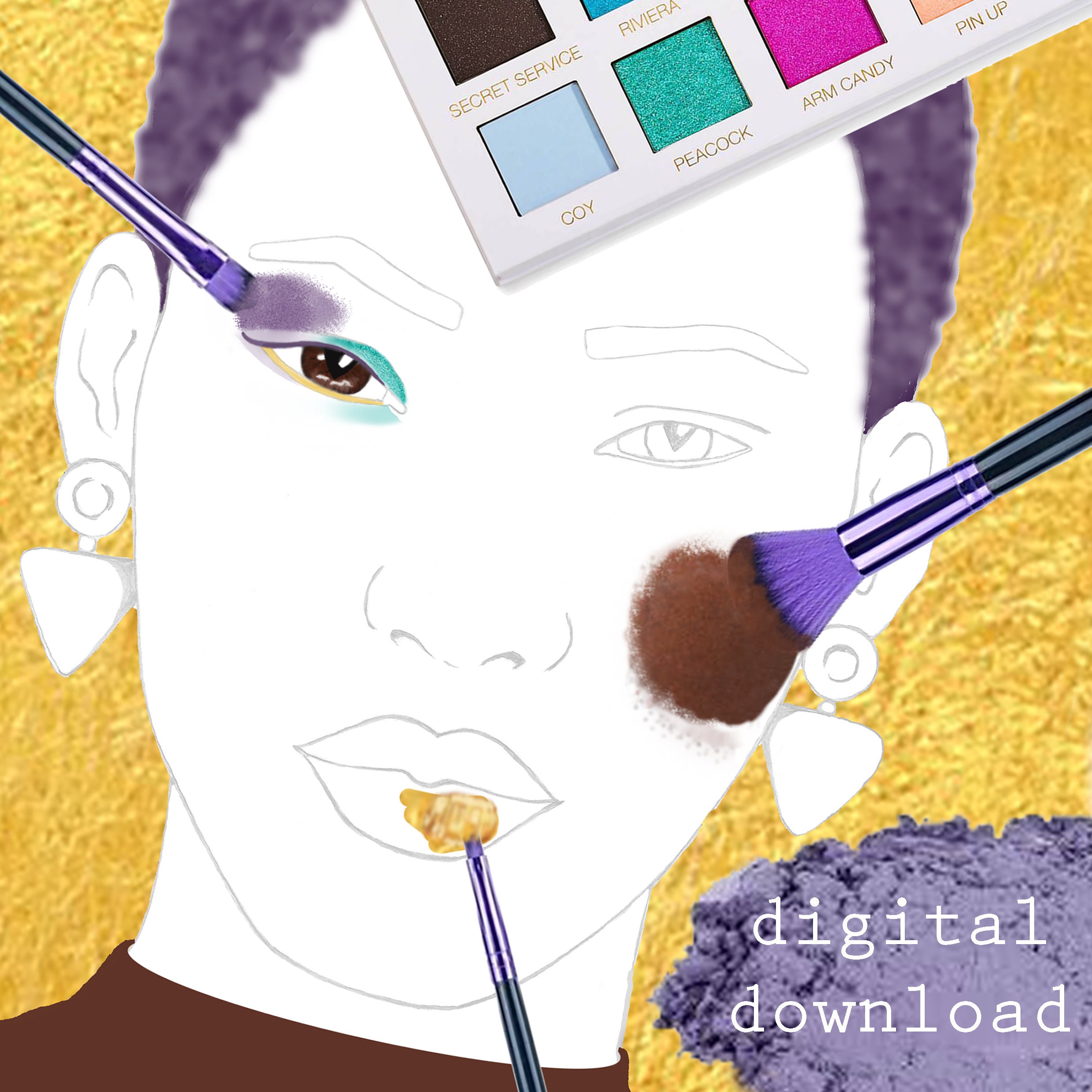 Blank Makeup Face Chart Template Printable Makeup Chart Instant ...