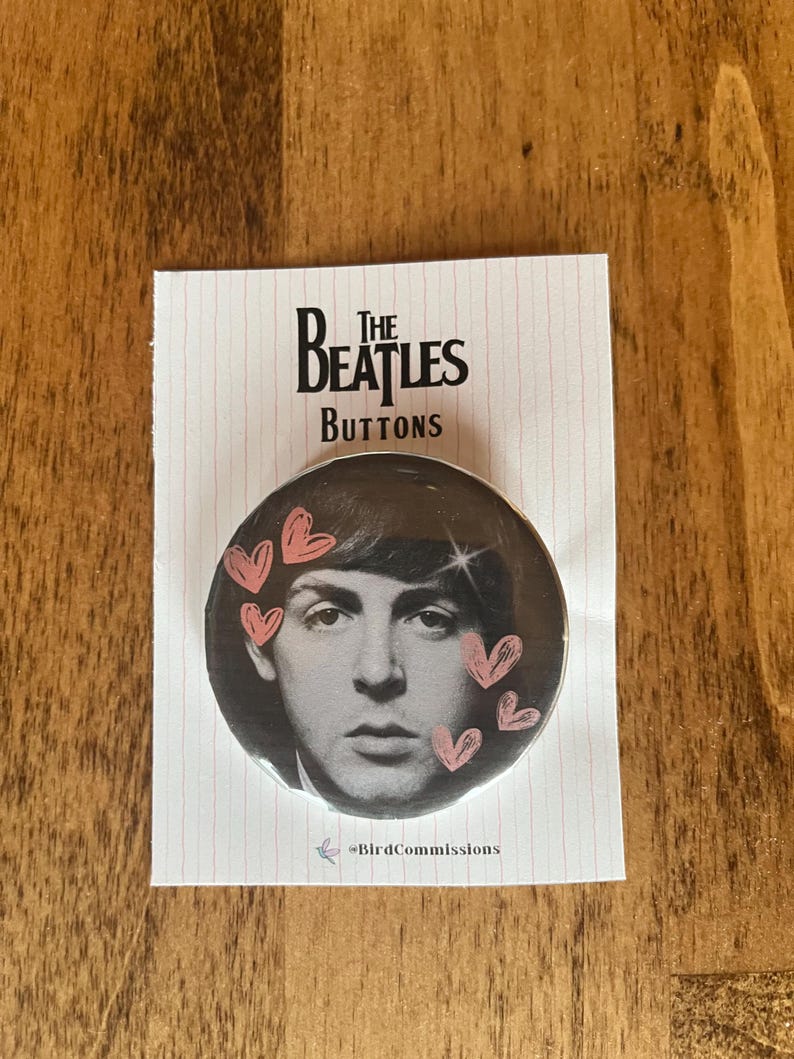 Cute Beatles Pinback Buttons - 2.25 Inch Plastic Backed Handmade - Etsy