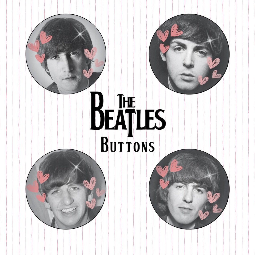 Cute Beatles Pinback Buttons - 2.25 Inch Plastic Backed Handmade - Etsy