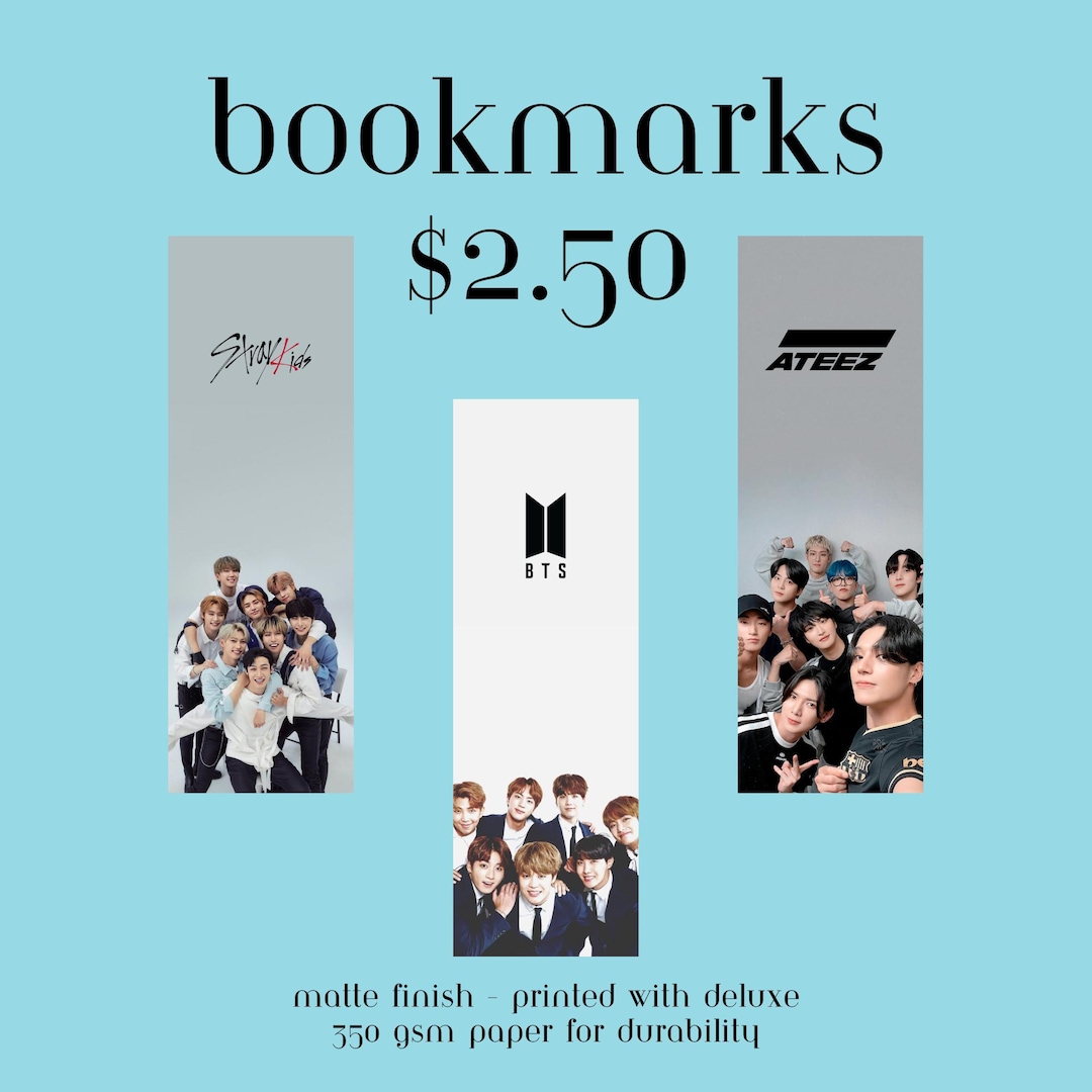 K-pop Bookmarks (ATEEZ, BTS, & Stray Kids) - Etsy