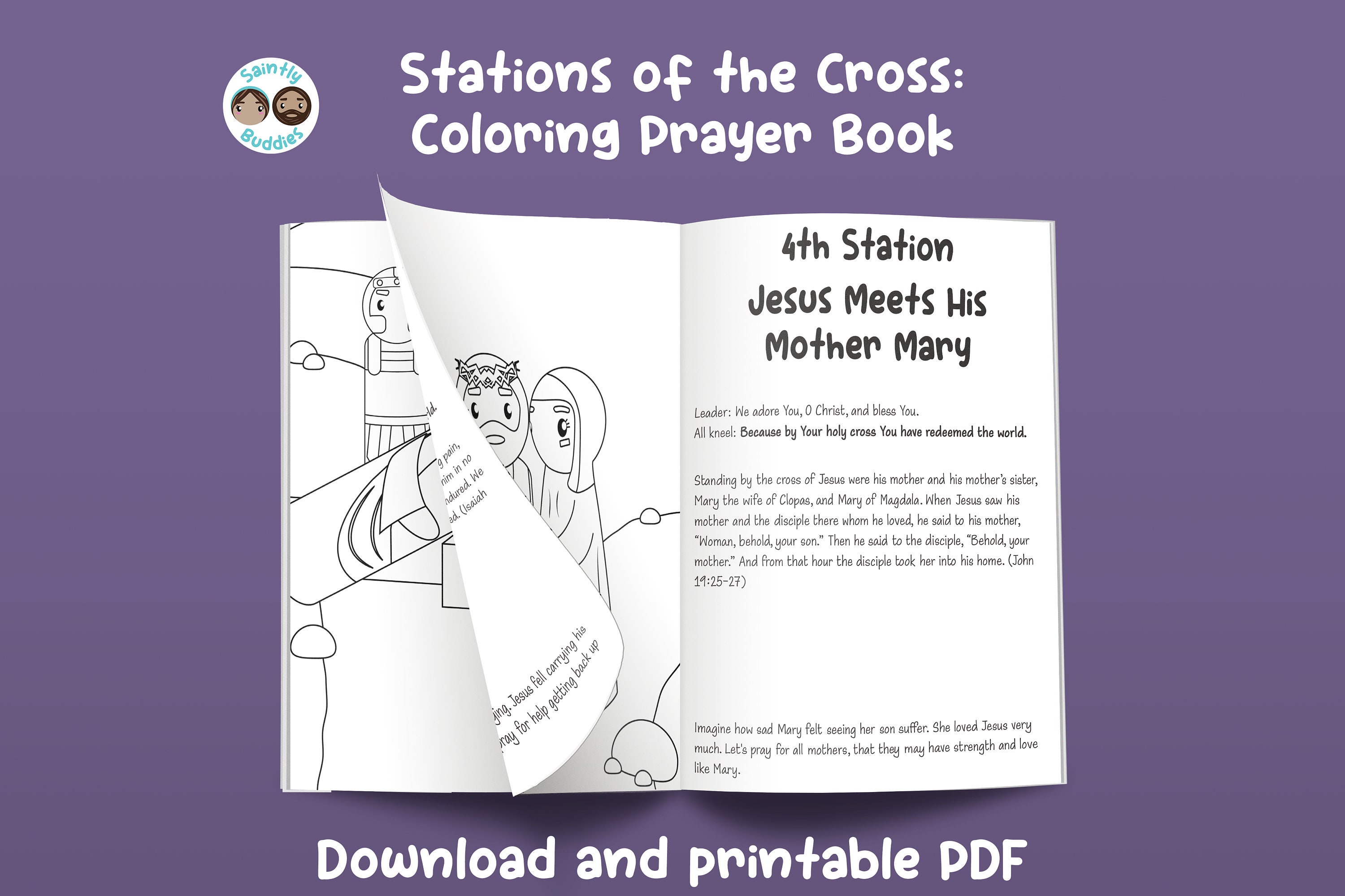 NEW Stations of the Cross Booklet: Coloring Prayer Book, Lent Activity ...
