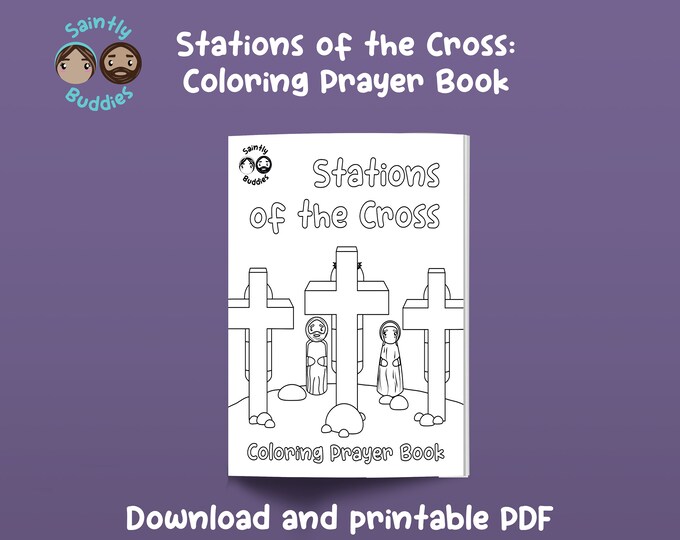 Stations of the Cross: Coloring Prayer Book, Kids Lent Activity, Lenten ...