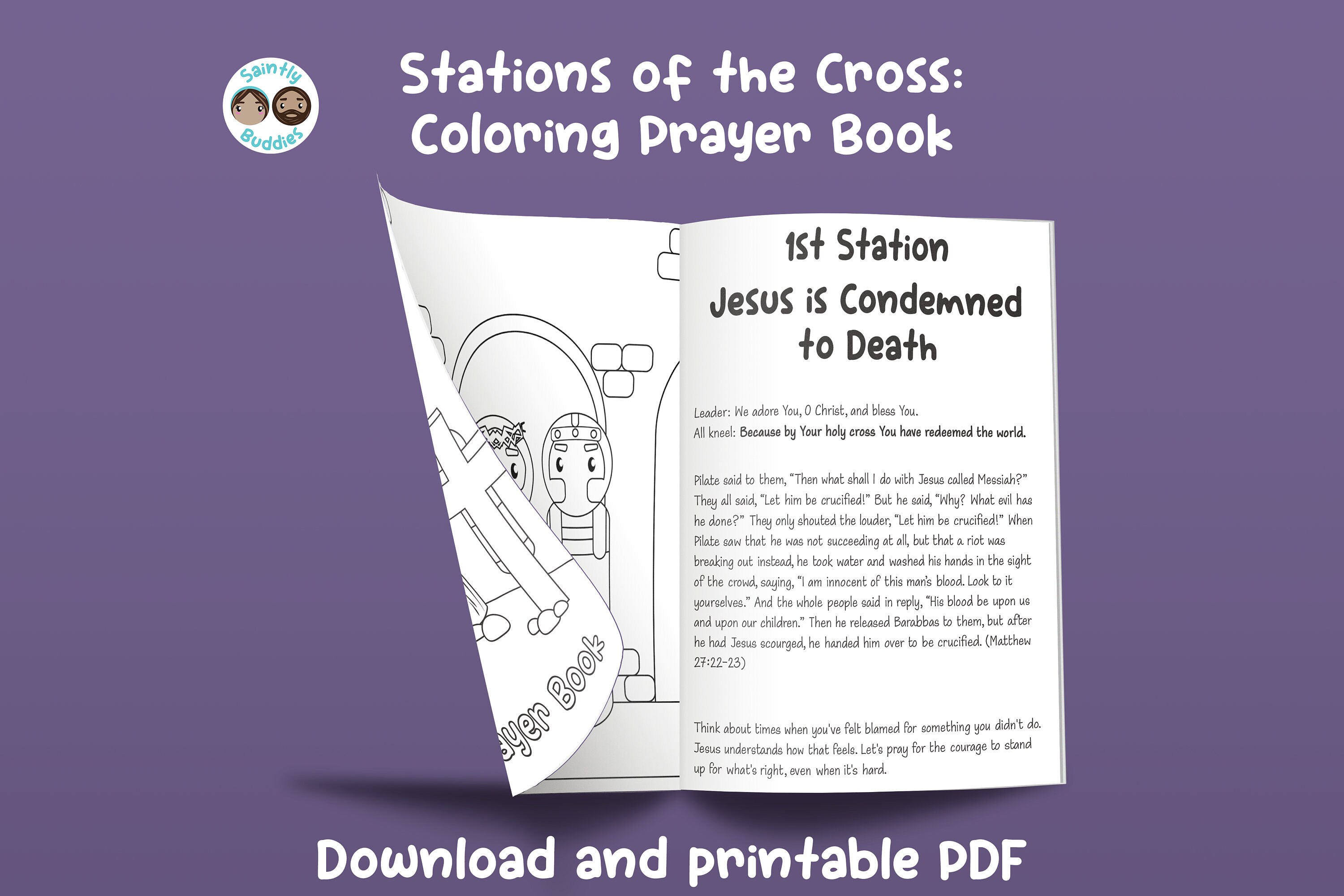 NEW Stations of the Cross Booklet: Coloring Prayer Book, Lent Activity ...