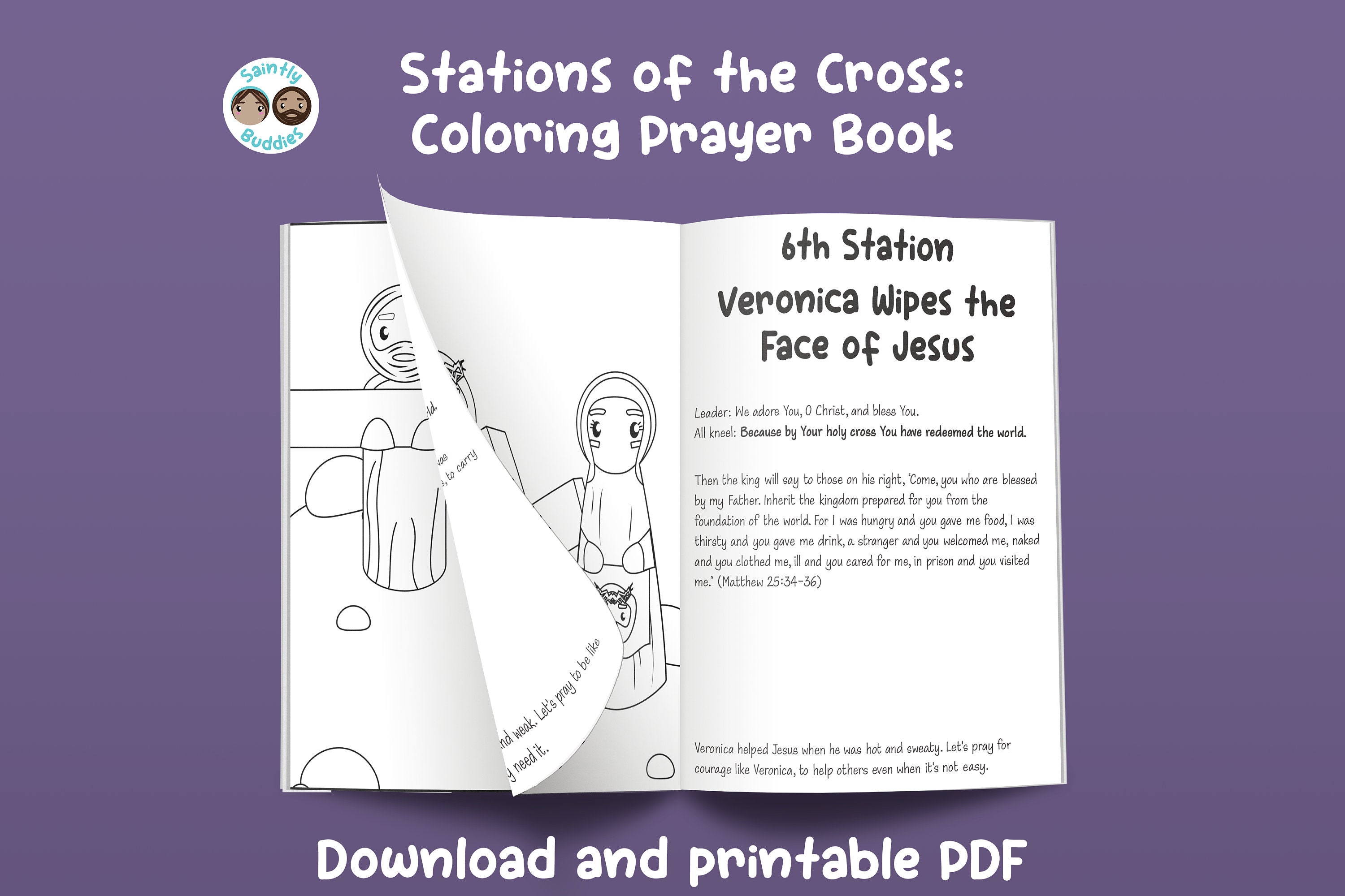 NEW Stations of the Cross Booklet: Coloring Prayer Book, Lent Activity ...