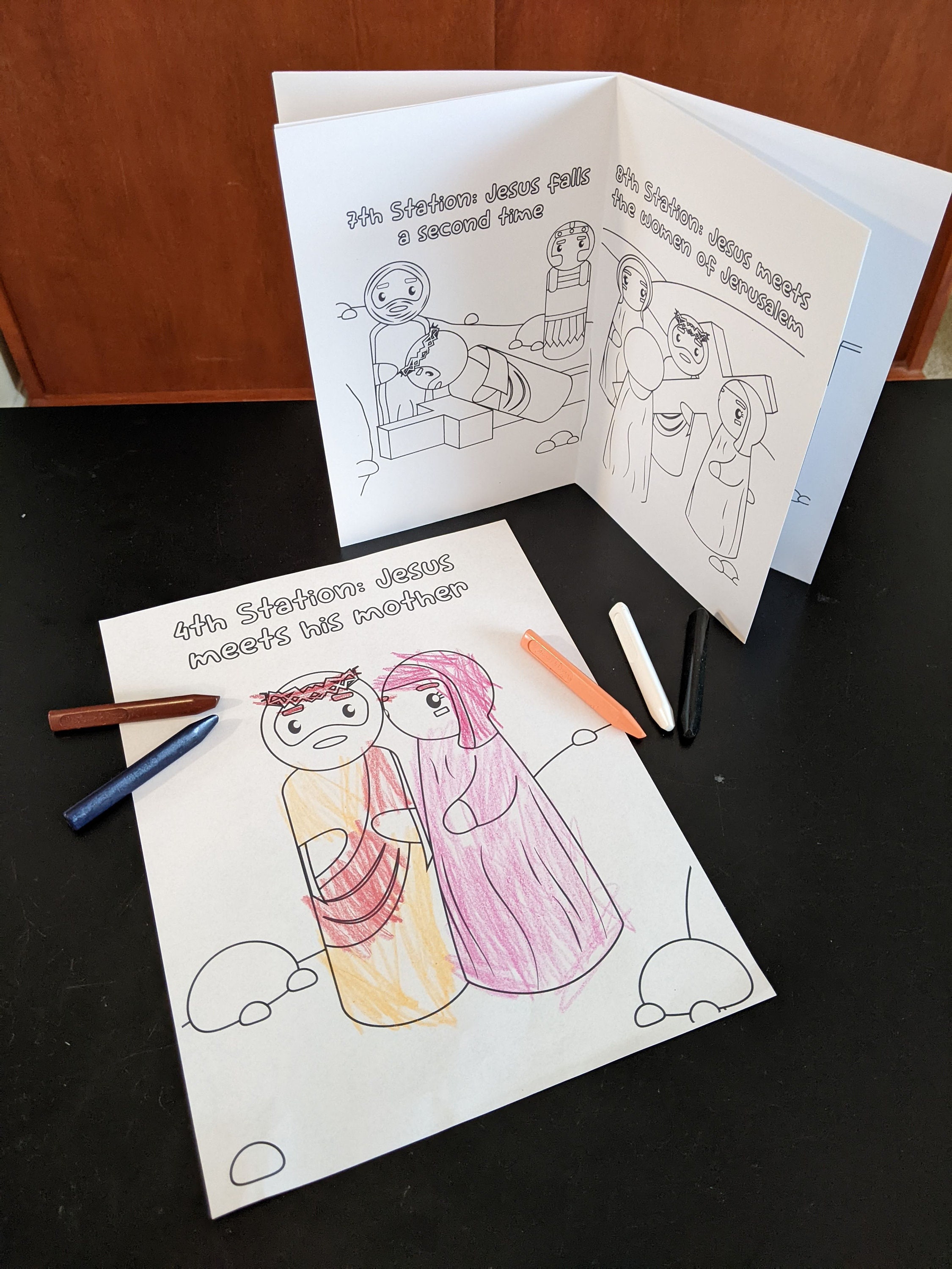 Stations of the Cross: Coloring Prayer Book, Kids Lent Activity, Lenten ...