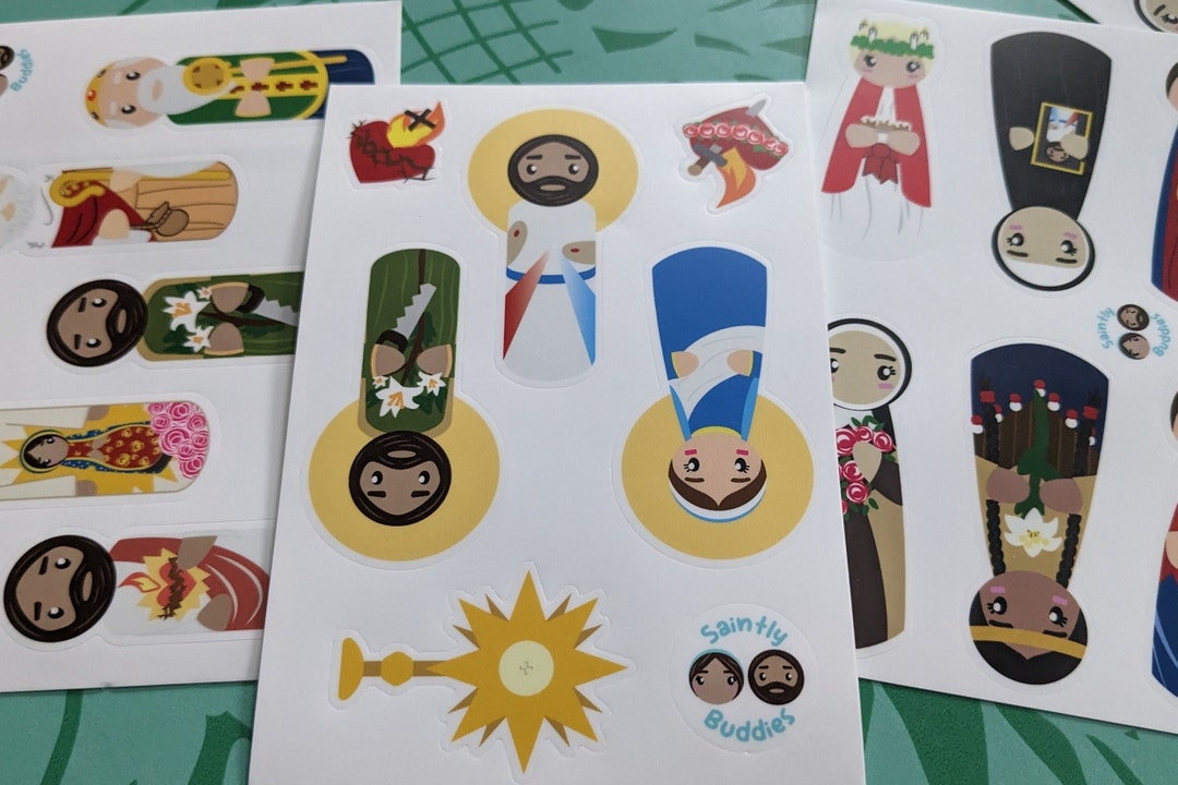 Catholic Saint Vinyl Sticker Sheets Jesus Mary Joseph - Etsy