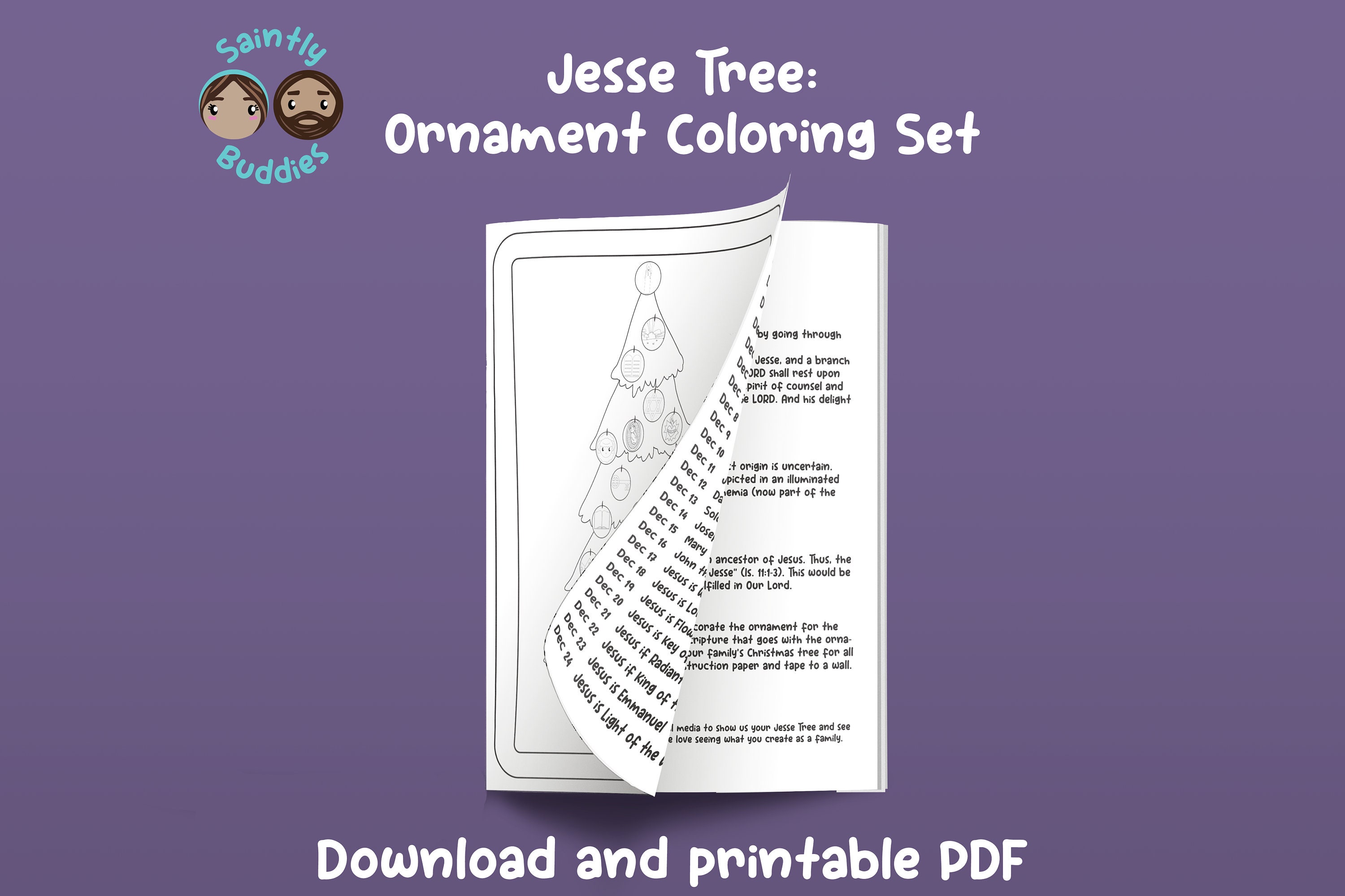 Jesse Tree: Ornament Coloring Set - Etsy