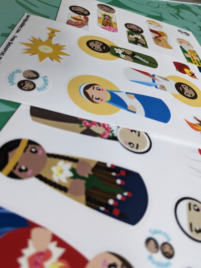 Catholic Saint Vinyl Sticker Sheets Jesus Mary Joseph - Etsy