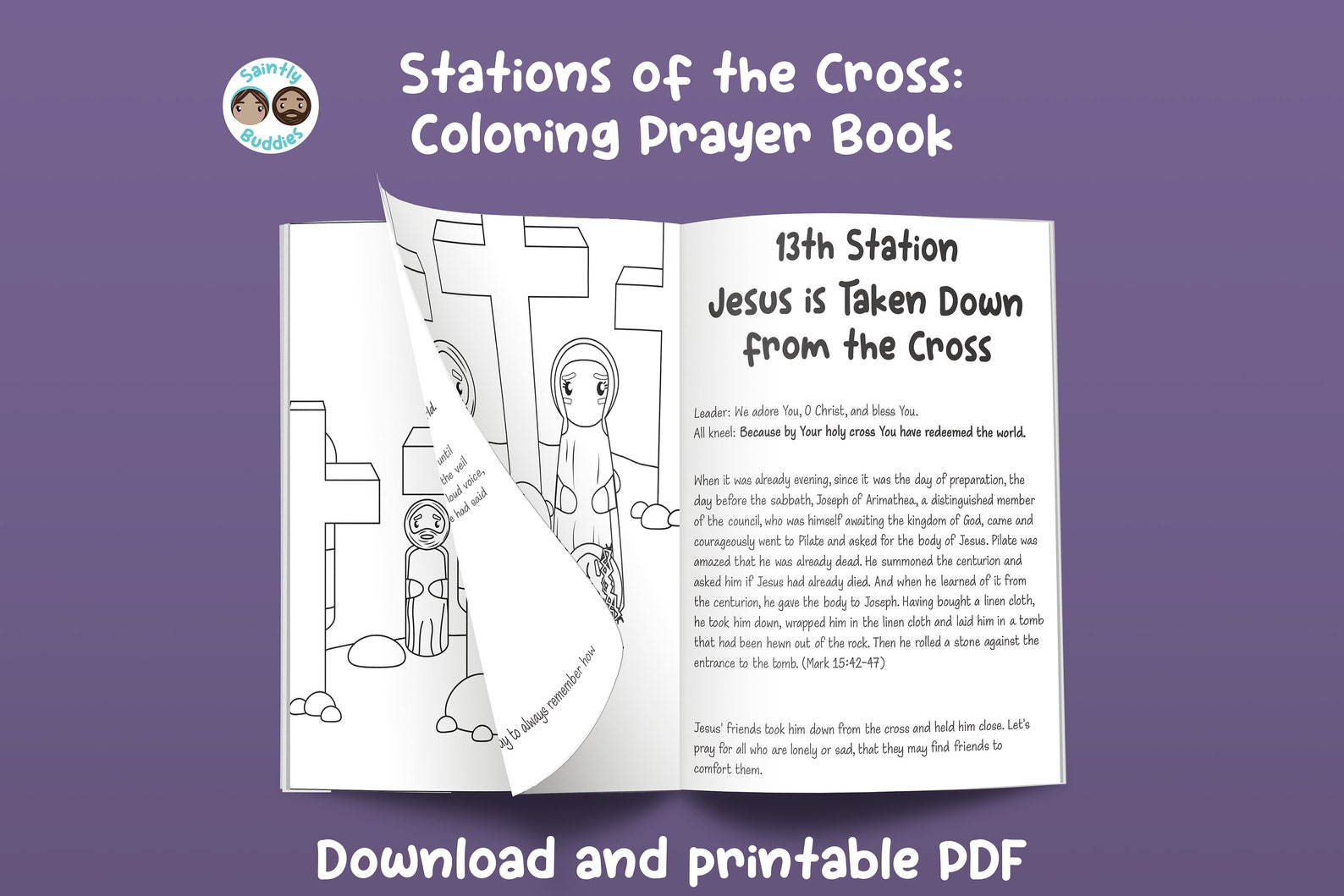 NEW Stations of the Cross Booklet: Coloring Prayer Book, Lent Activity ...