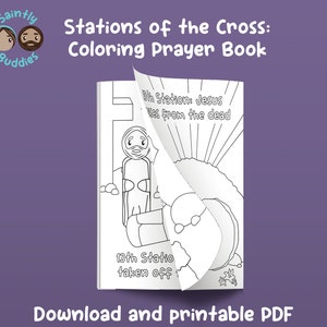 Stations of the Cross: Coloring Prayer Book, Kids Lent Activity, Lenten ...