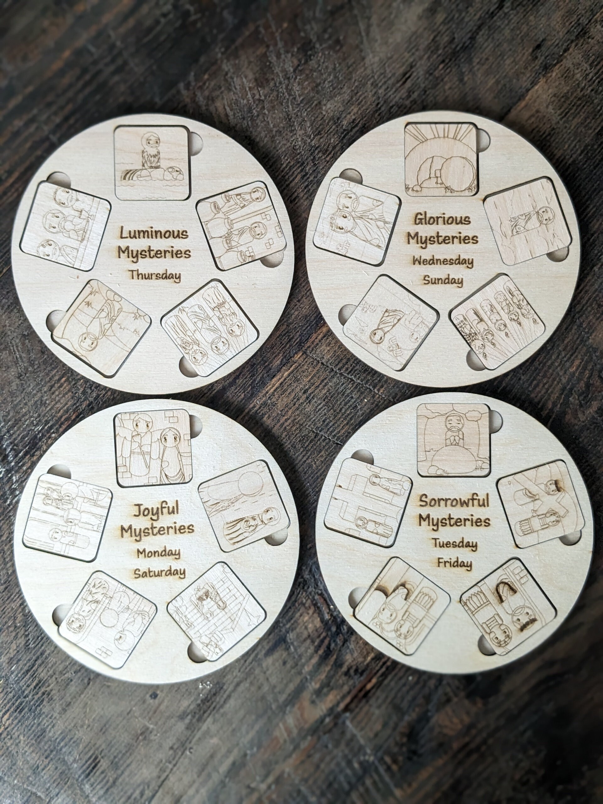 Rosary Mystery Puzzle Boards Mystery Insert for Rosary Boards Mysteries ...