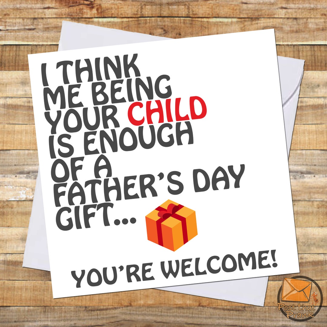 Funny GIFT Fathers Day Card / From Son Daughter / to Dad Daddy Father ...
