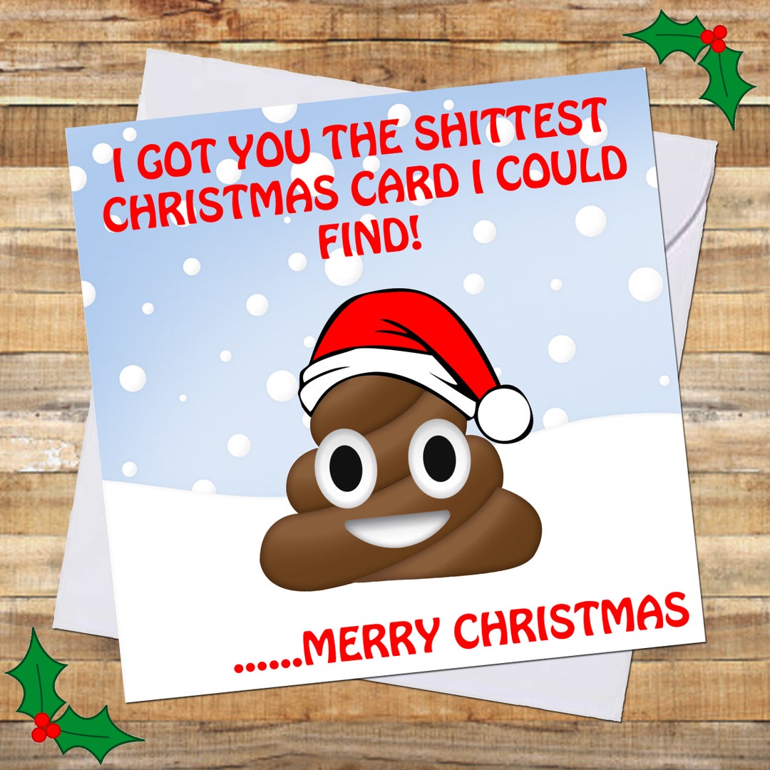 Funny STTEST Christmas Card / Poo Emoji / for Him Her Colleague Friend ...