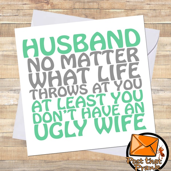 Funny Husband Birthday Cards Etsy Uk