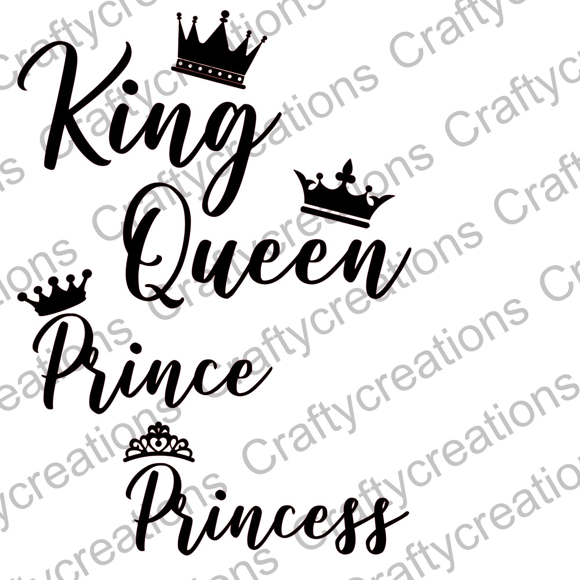 King Queen Prince Princess SVG - Etsy