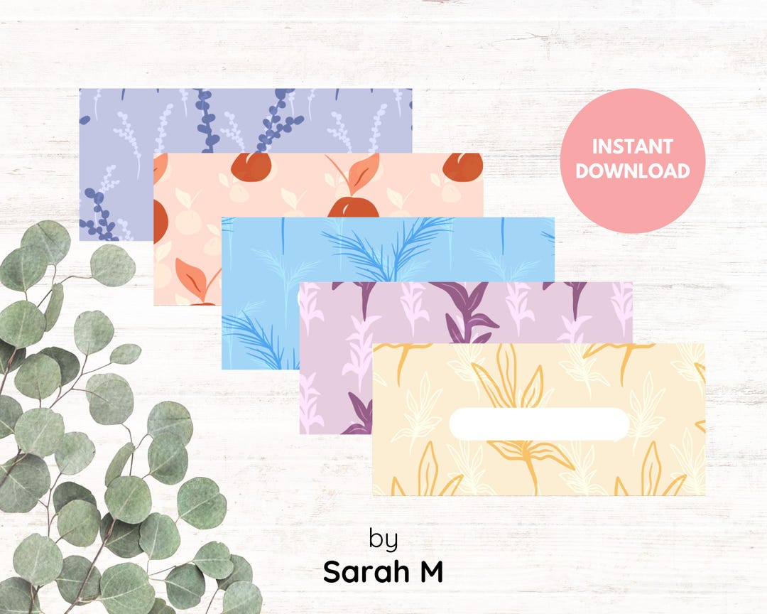 Printable Cash Envelopes, Rainbow Colors Envelope System, Set of 5 Cash ...