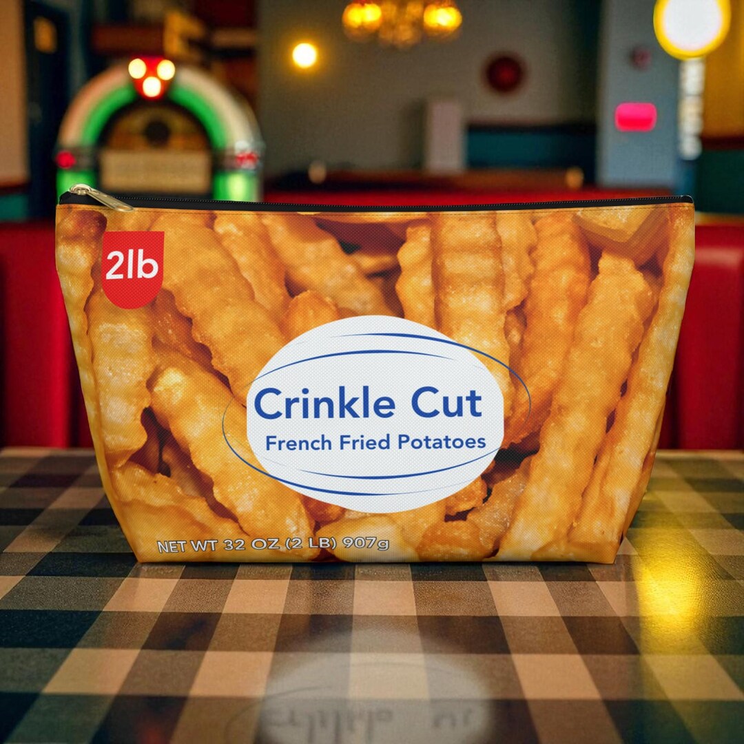 Crinkle Cut Fries Zipper Pouch: Funny Foodie Makeup Bag - Etsy