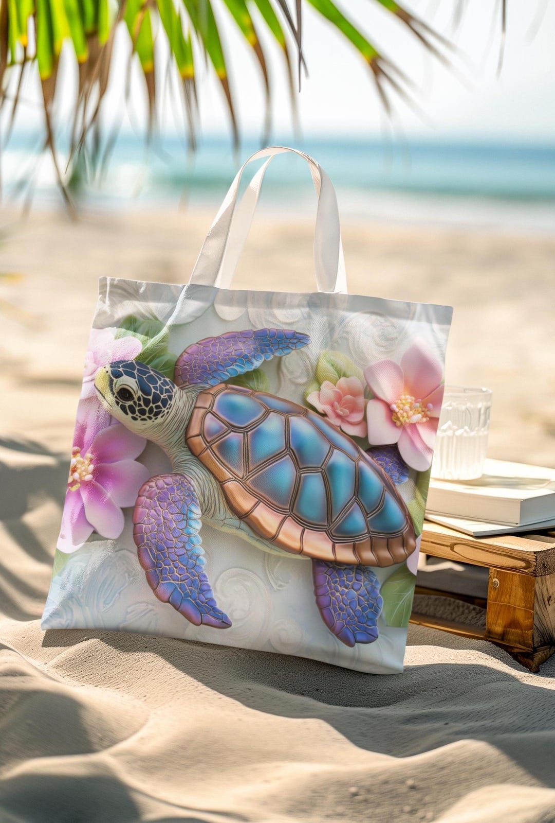 Whimsical Sea Turtle Tote Bag - Etsy