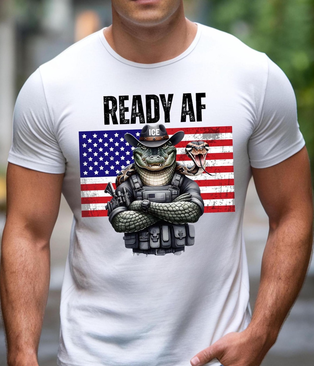 Tactical Alligator 'ready AF' PNG: Florida Everglades Design (digital ...