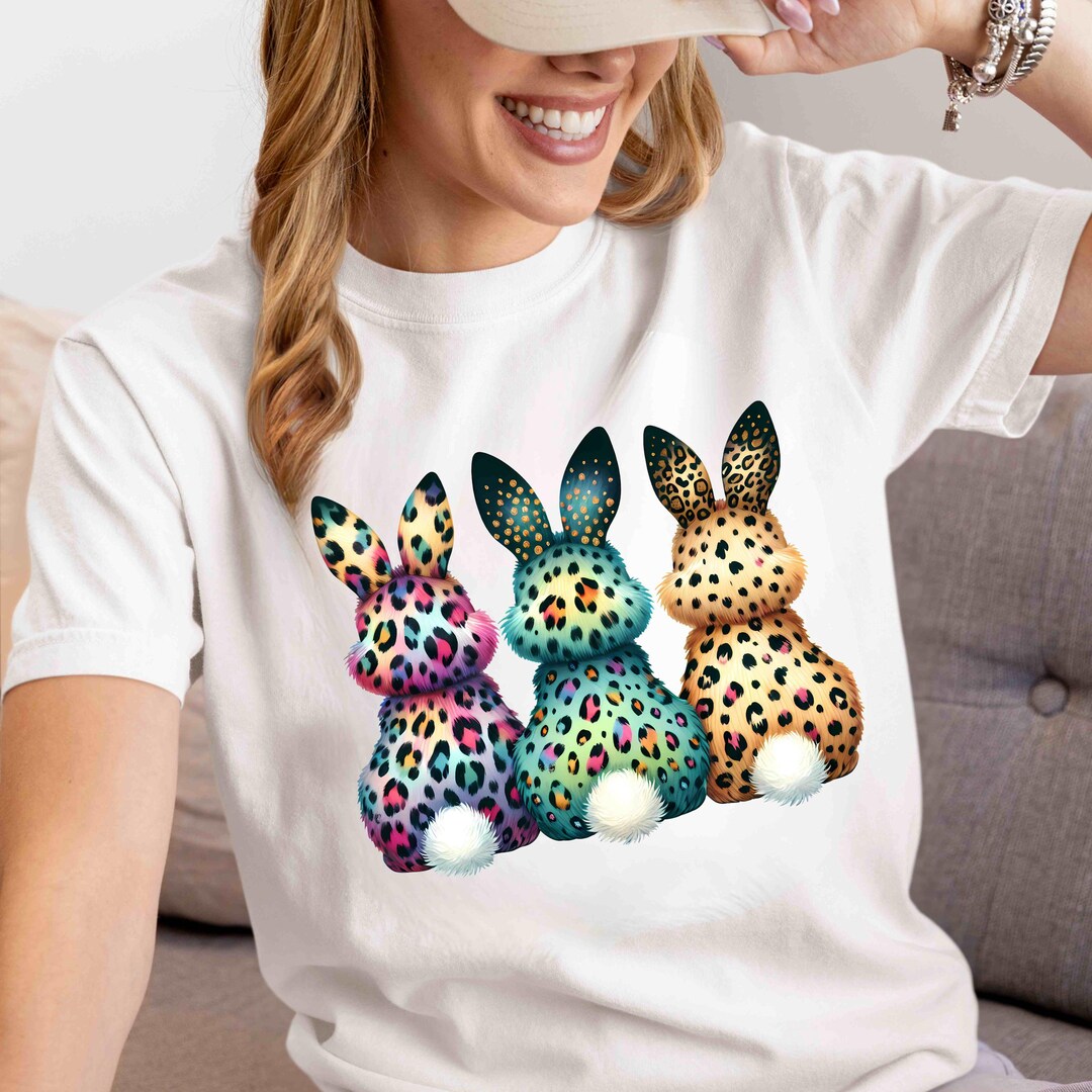 Leopard Print Easter Bunny PNG: Colorful Spring Sublimation Design ...